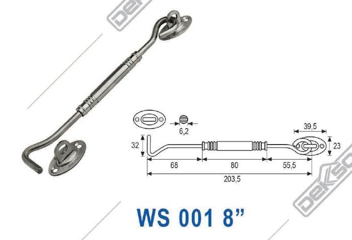 Jual WINDOW STAY DEKKSON WS 001 8" SSS Kait Hak Angin Penahan Jendela ...