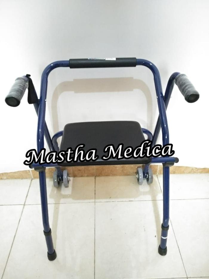 Jual Rollator Rolator Beroda Walker Roda Tempat Kursi Duduk +Tongkat ...