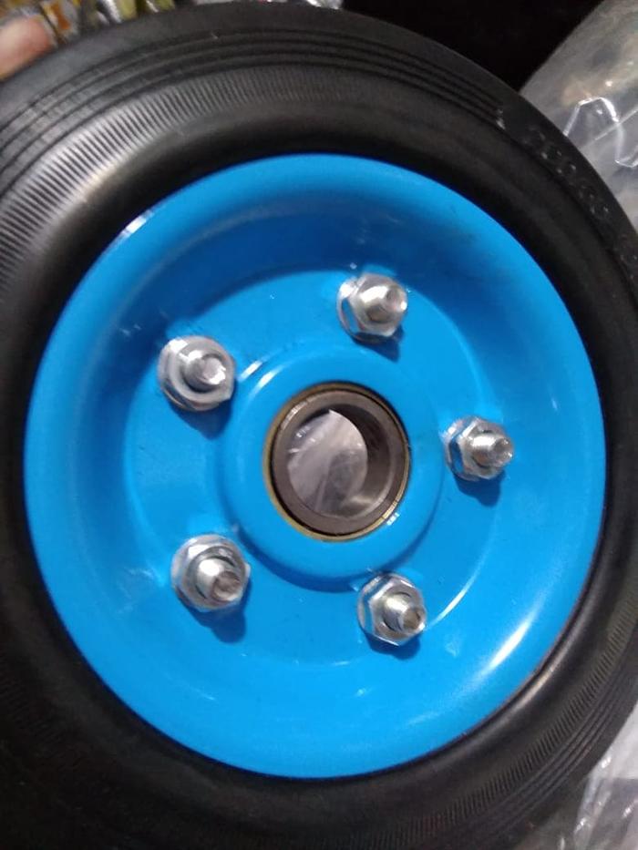 Jual Roda Troli Ban Karet Troly 8 Inch Roda Gerobak Bearing angkut ...