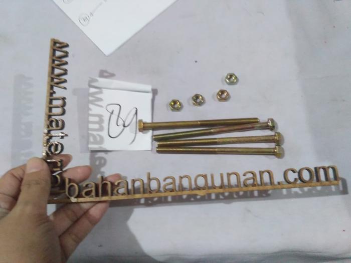 Jual Baut Mur kuningan diameter 6 mm panjang 10 cm kunci 10 m6 x 100mm ...