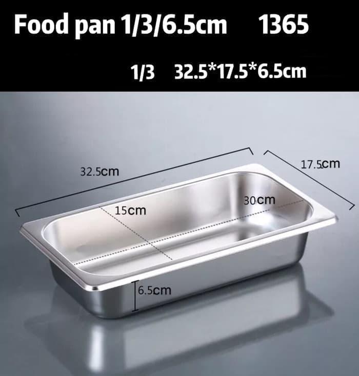 Jual Food pan prasmanan Stainless ukuran 1/3 tinggi 6.5CM / Wadah ...