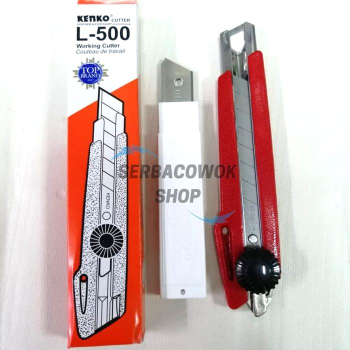 Jual Paket Pisau Cutter KENKO L 500 Besar + Isi Cutter 1 pak Cutting ...