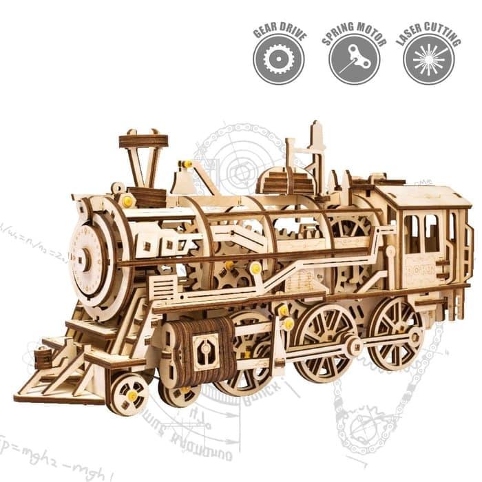Promo ROBOTIME Mechanical Gears 3D Puzzle Movement Assembled Wooden ...