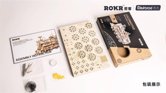 Jual Robotime Mechanical Gears 3d Puzzle Movement Assembled Wooden Loco ...