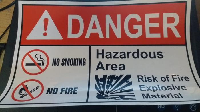 Jual SIGN LABEL STICKER DANGER HAZARDOUS AREA 30X20cm RAMBU K3 STIKER ...