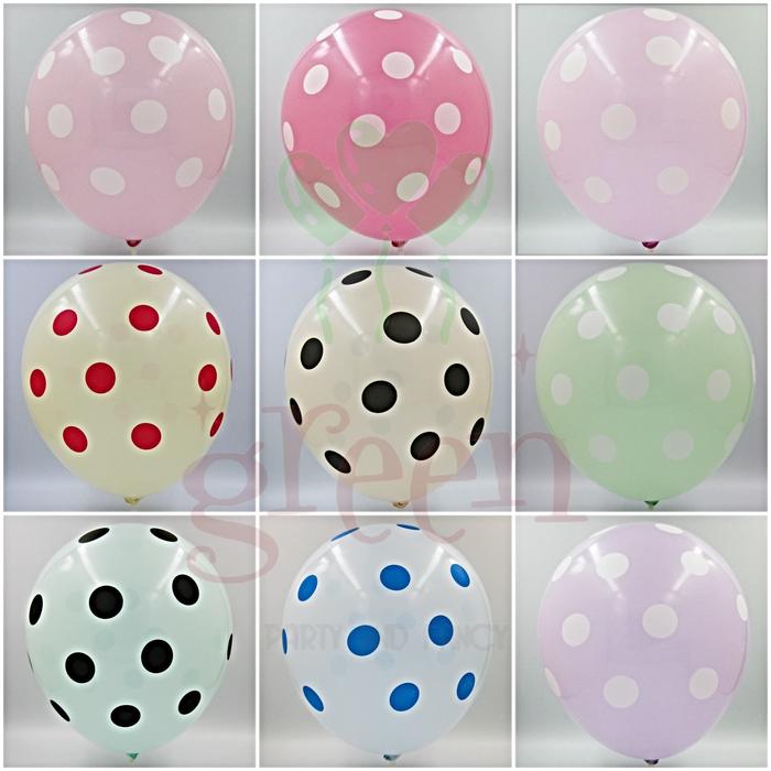Jual BALON FULL MOTIF PASTEL MACARON BALON PASTEL POLKADOT SET-10 - Kab ...