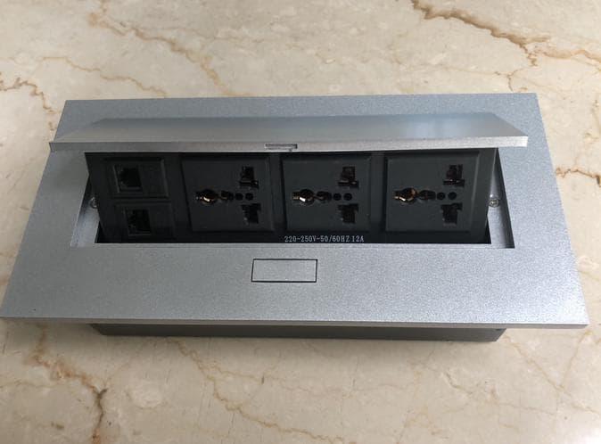 Jual Desktop Socket - Stop kontak tanam meja AC Power isi 2, LAN Data ...