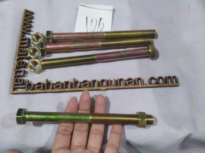 Jual Baut Mur kuningan m12 panjang 15 cm kunci 17 m12 x 150mm - Kota ...