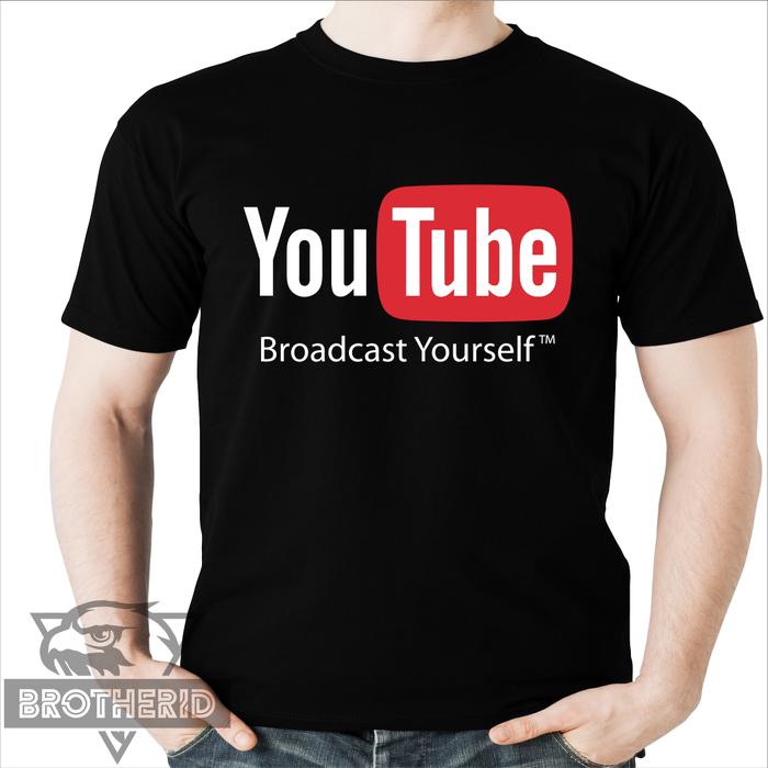 Jual Kaos Logo Youtube Broadcast Yourself Baju Youtuber - Hitam, M ...