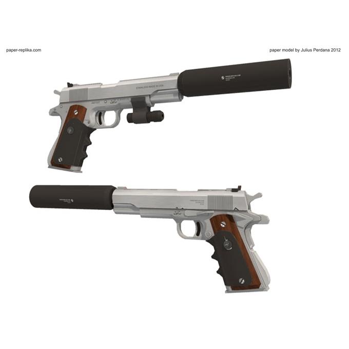 Jual DIY Papercraft Gun Silverballer hitman gun set - Kota Bandung ...