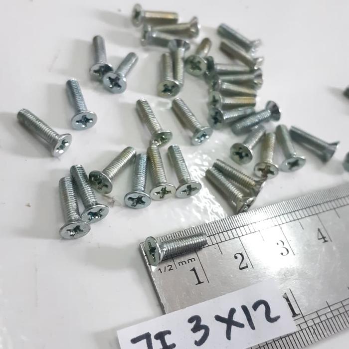 Jual Baut Putih 3x12 Baut JF3x12 Kepala Obeng M3x12 M3 x 12 per 100 pcs - Jakarta Selatan ...