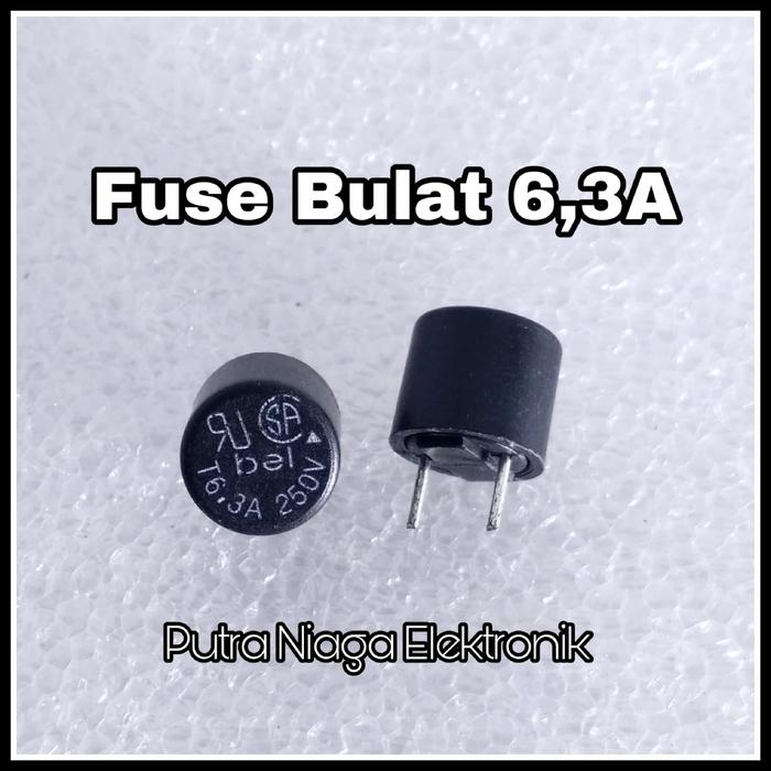 Jual Fuse Bulat 6,3A 250V Sikring Silinder Sekering PCB Board / T6,3A ...