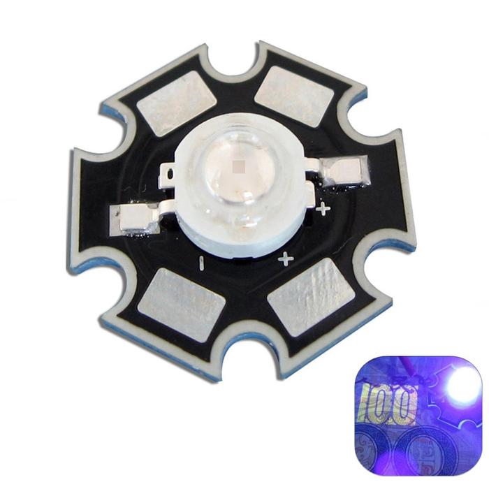 Jual 3W UV Ultraviolet LED Bead Light DIY Lamp Chip With 20mm Star ...