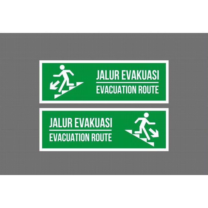 Jual Safety Sign Jalur Evakuasi Turun Tangga 30 X 10 + Acrillic - Kota ...