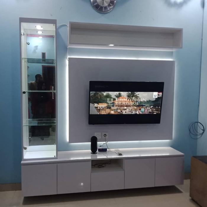 Jual JUAL RAK TV / BACKDROP TV 200*40*200 ,ANTI RAYAP,AWET ,RUMAH,DAN ...