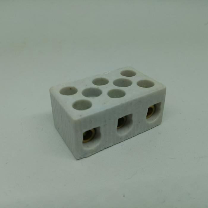 Jual Terminal Block Keramik Blok 3 Pole 15 Ampere 250V Putih Premium ...