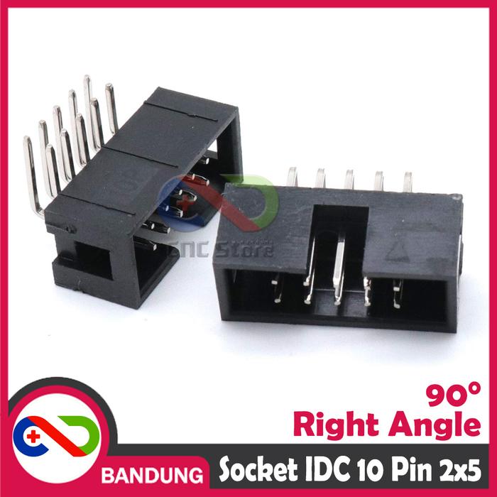 Jual [CNC] DC3-10P RIGHT ANGLE SOCKET IDC 2x5 10PIN BOX HEADER MALE ISP ...