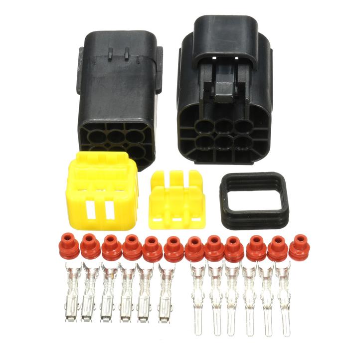 Jual 6Pin Waterproof Electrical Wiring Multi Connectors Male Female ...