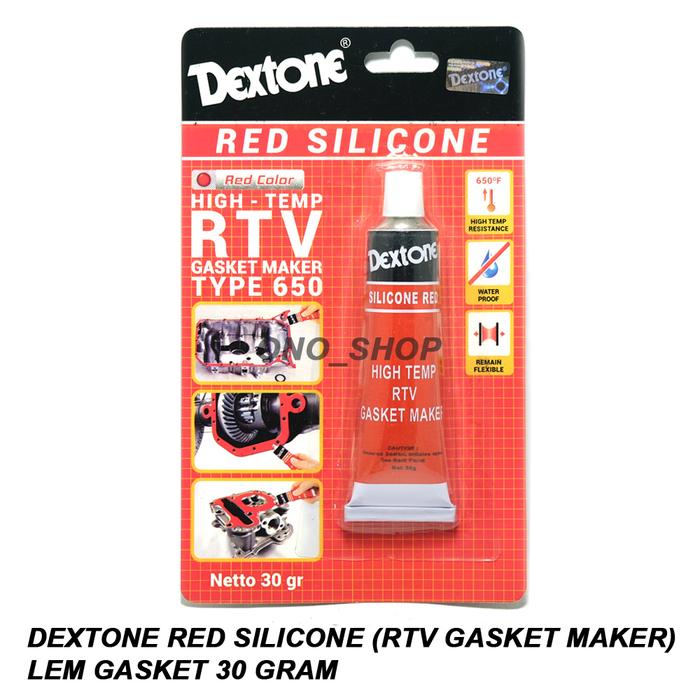 Jual Dextone Red Silicone (RTV Gasket Maker) Lem Gasket 30 gram ...