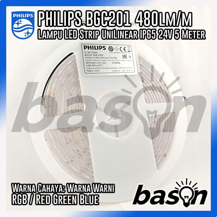 Promo PHILIPS LED Strip BGC201 IP65 RGB 480lm/m 5Meter 24Volt ...