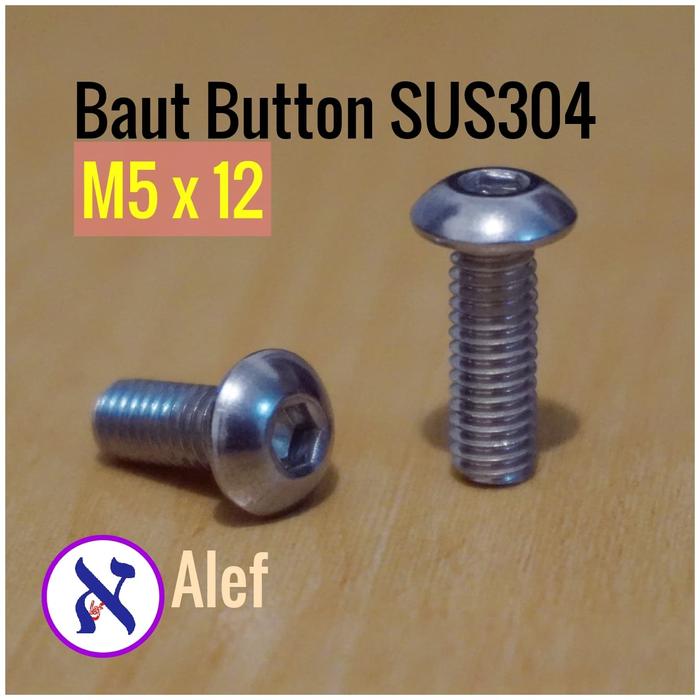 Jual Baut Button L M5 x 12 kepala payung sus304 stainless bolt 5 x 12 - Kota Surabaya - Alef ...
