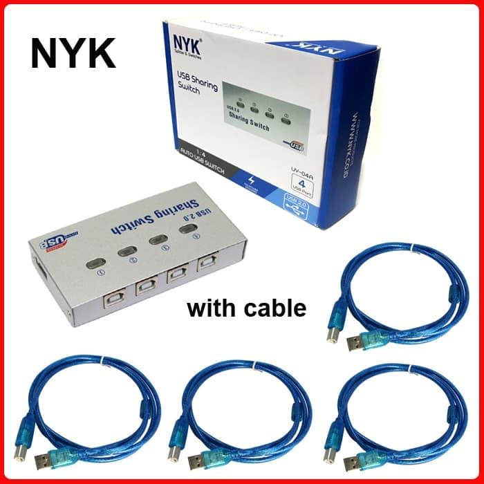 Jual Auto Switch Printer Usb 4 Port With Cable 4pcs - 2 Kabel 4 Di ...
