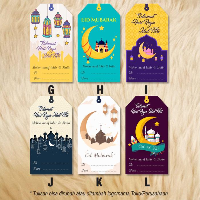 Jual Hang Tag/Kartu Hadiah Parcel Hari Raya Idul Fitri/Ramadhan bentuk ...