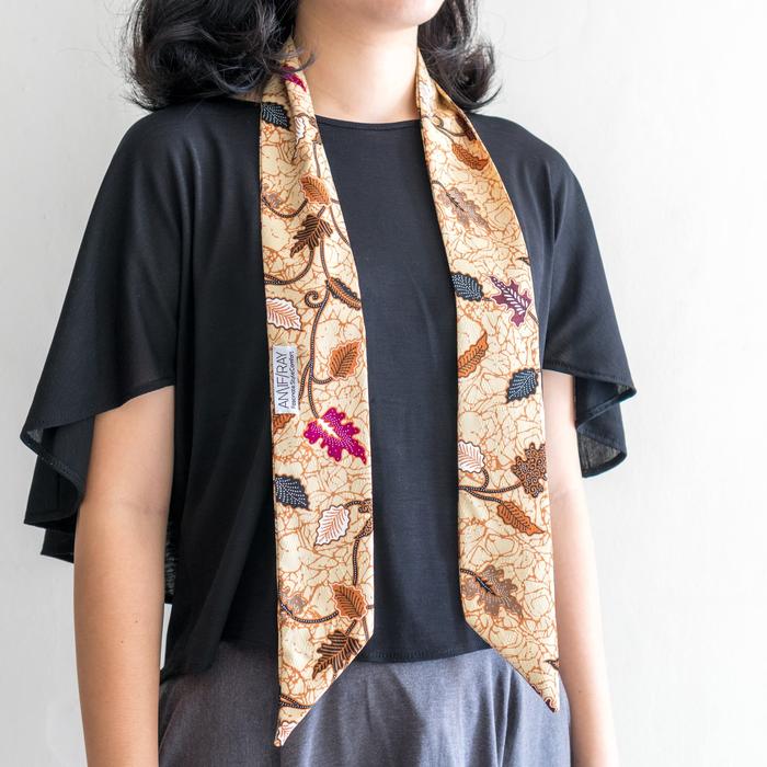 Jual Scarf/Syal Batik Dobi Semi Sutra Kuning Motif Daun - Jakarta Barat ...
