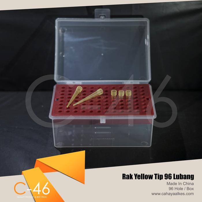 Jual Rak Yellow Tip Plastik 96 Lubang | Wadah Box Rack Micropipette Tip ...
