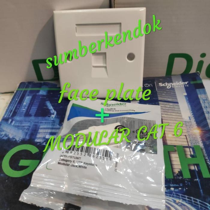 Jual SCHNEIDER / CLIPSAL OUTLET DATA MODULAR CAT 6 + FACE PLATE 1 gang ...