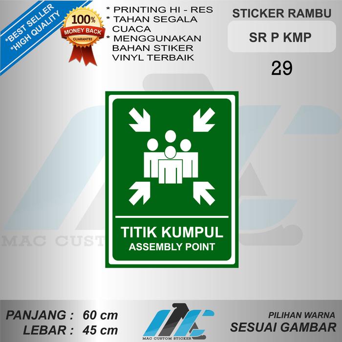 Jual STIKER TITIK KUMPUL, ASSEMBLY POINT , SIZE TANGGUNG, REFLEKTIF ...