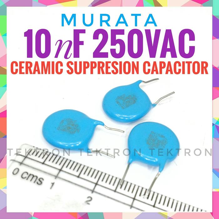 Jual MURATA 10nF 250VAC X1 Y2 Ceramic Suppresion Capacitor 103 0.01uF ...