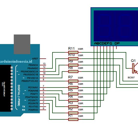 Jual Paket Belajar Counter Up/Down Arduino dengan 4 Digit Seven Segment ...
