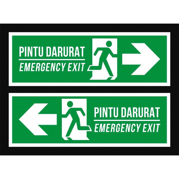 Jual Sticker Emergency Exit Safety Sign K3 Sticker Cutting - Kota ...