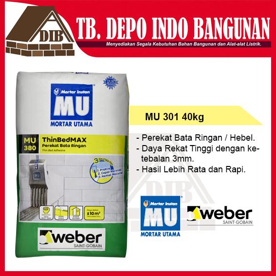 Jual MU 380 40KG PEREKAT BATA RINGAN LEM HEBEL SEMEN MU MORTAR UTAMA ...