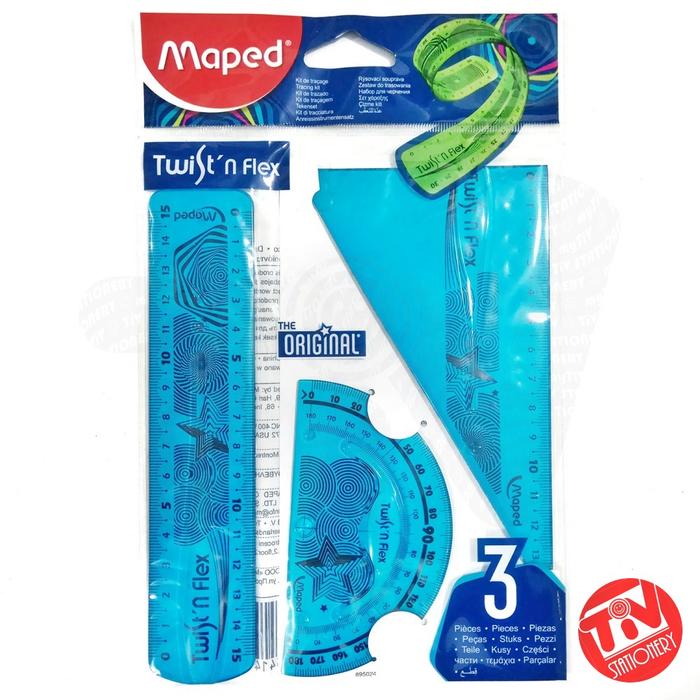 Jual Penggaris Lentur Maped Twist 'n Flex Set 3 (15 cm + Busur ...
