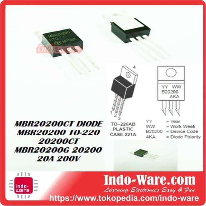 Jual MBR20200CT DIODE MBR20200 TO-220 20200CT MBR20200G 20200 20A 200V ...