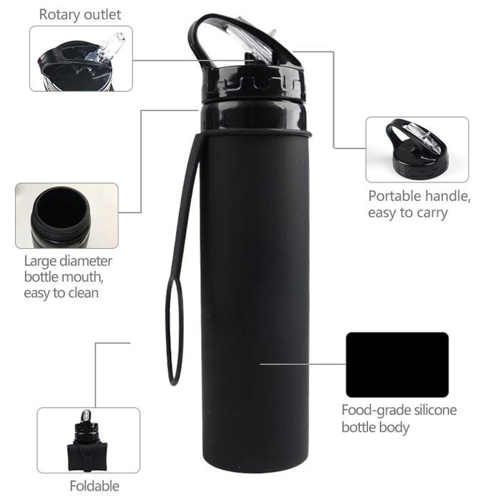 Jual Botol Minum Lipat Silikon Minimalis | Bottle Foldable Premium ...