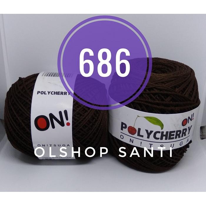 Jual Benang Rajut POLYCHERRY Onitsuga warna COKLAT TUA 1 (686 ...