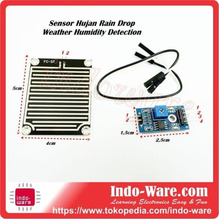Jual Sensor Hujan Rain Drop Weather Humidity Detection Sensor Module ...
