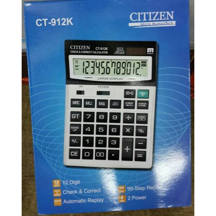 Jual Kalkulator Citizen Ukuran Besar Putih Kantor Toko Baterai Biasa AA ...