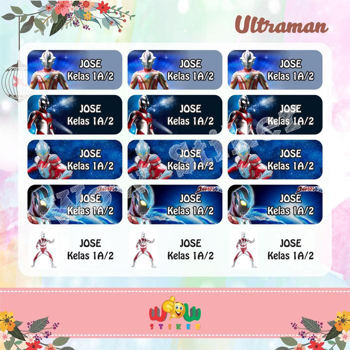 Jual Stiker / Sticker Label Nama Anak Waterproof Ultraman - Kota ...