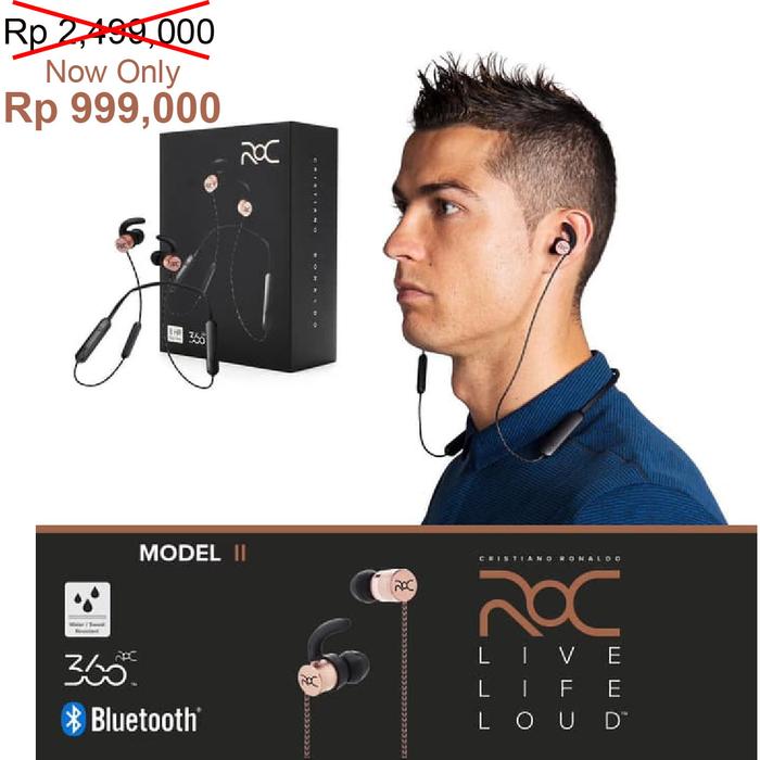 Jual ROC by Cristiano Ronaldo PREMIUM Wireless Earphone Sport - MODEL ...
