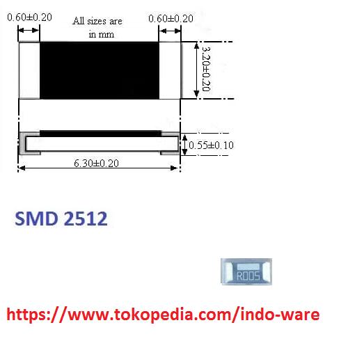 Jual 2512 SMD alloy resistor R005 0.005 ohm 5mR accuracy 1% r shunt 5 ...