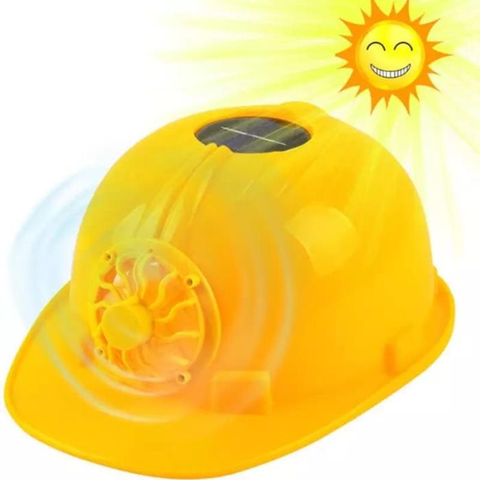 Jual Solar Power Fan Helmet Outdoor Working Safety Hard Hat ...