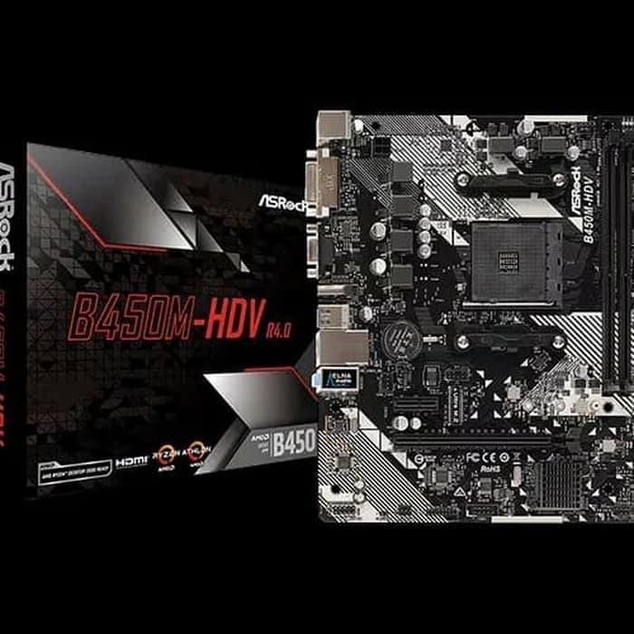 Jual Mainboard ASRock B450M-HDV AM4, AMD Promontory B450, DDR4, USB3.1 ...