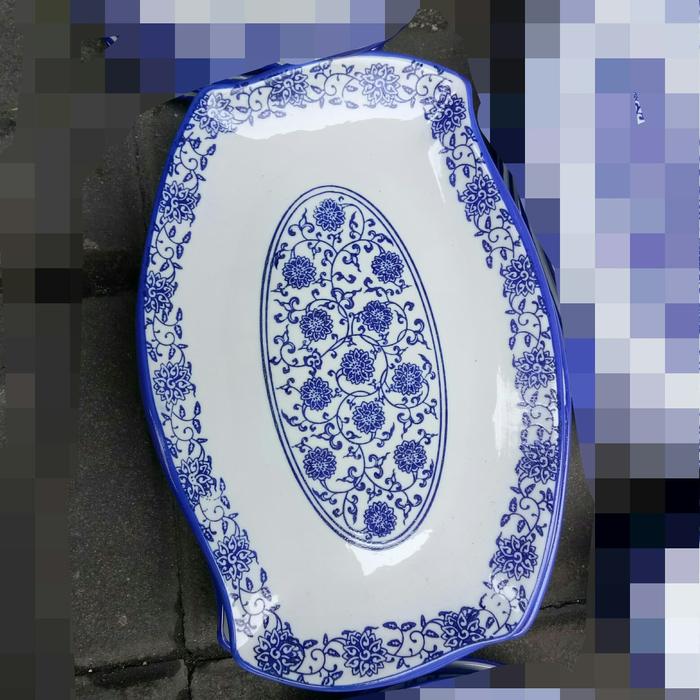 Jual Piring keramik porselen cantik persegi panjang utk wadah saji ...