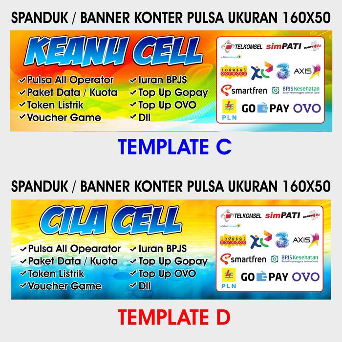 Jual Spanduk Banner Konter Pulsa Ukuran 160x50 Model C dan D - Kota ...