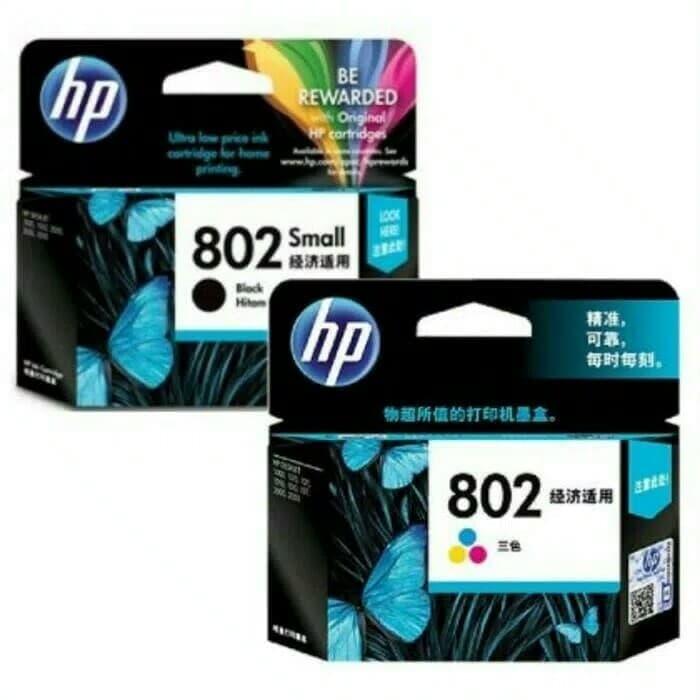 Jual tinta printer hp 802 1set black & colour original 100% - Jakarta ...