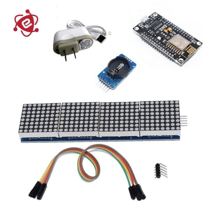Jual Paket LED Jam Waktu Sholat JWS Starter NodeMCU ESP8266 MAX7219 ...
